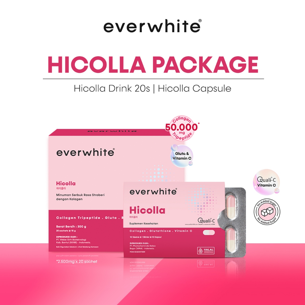 Jual Hicolla Package: Hicolla Collagen Drink Strawberry 20s + Hicolla ...