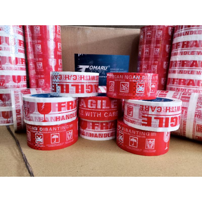Jual isolasi fragile merah / putih merk TOMARU 48mm x 90 yard | Shopee ...