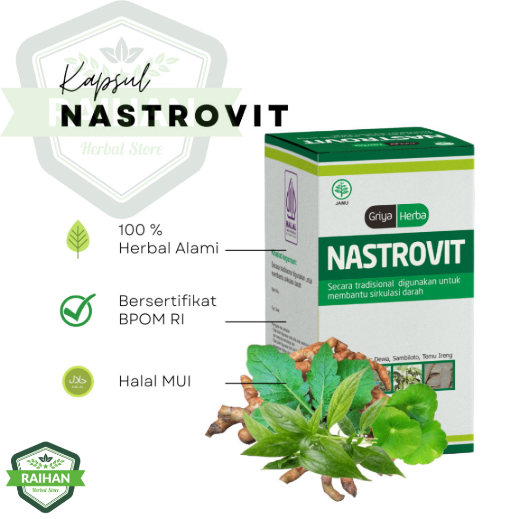 Jual kapsul Nastrovit griya herba isi 60 kapsul Obat herbal alami untuk ...