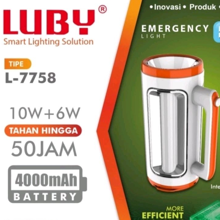 Jual Senter LUBY L7758 Lampu Darurat Emergency Torch Flash Light Led L ...