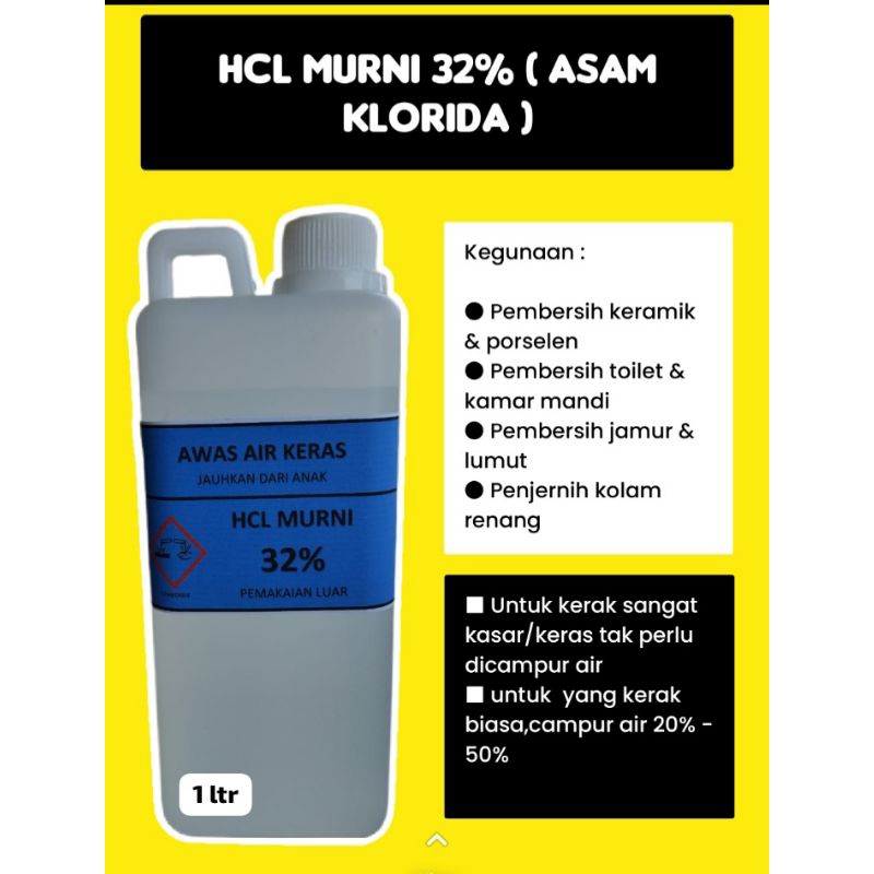 Jual hcl murni 32% 1 liter | Shopee Indonesia