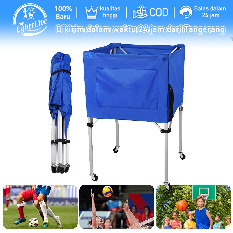 Jual Keranjang Bola Voli Lipat Volleyball Ball Cart Dengan Wheels ...