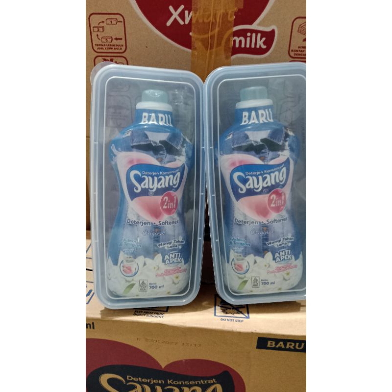 Jual SAYANG + TOPLES DETERGEN+SOFTENER CAIR BOTOL 700ML | Shopee Indonesia