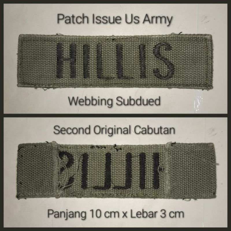 Jual Patch Tab Name Tape Issue Us Army Second Original Cabutan OG 107 ...