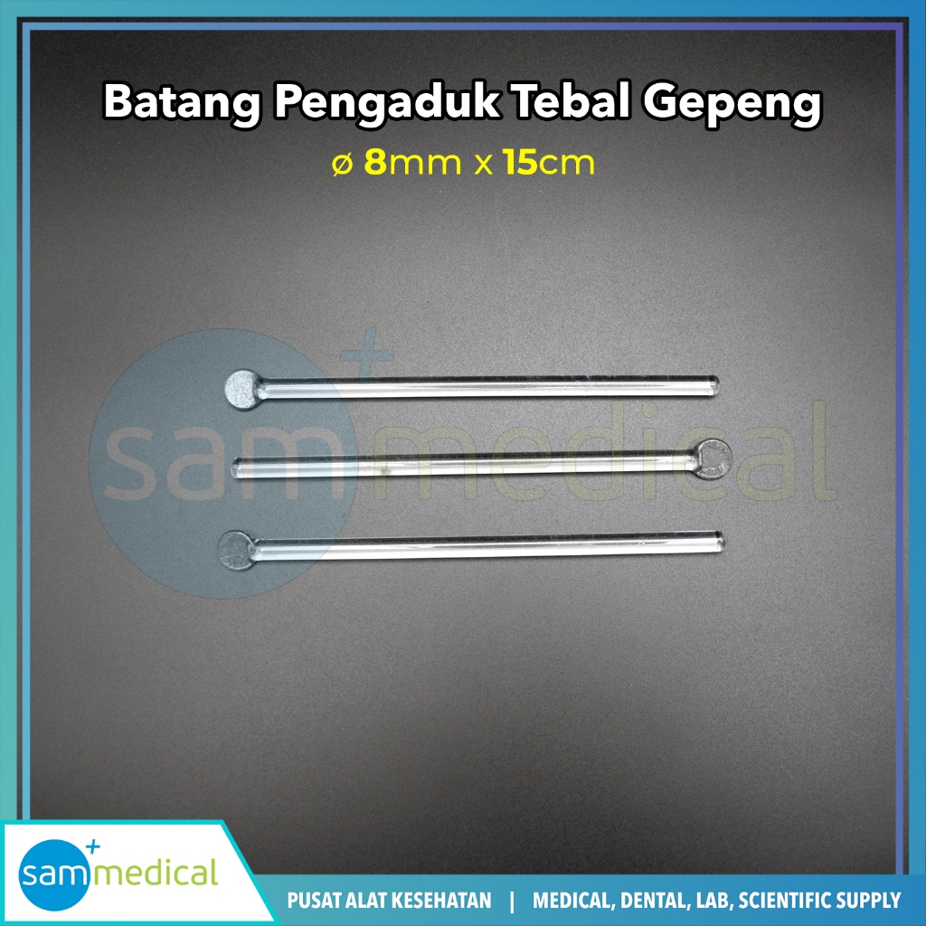 Jual Batang Pengaduk Tebal Ujung Gepeng/ Ujung Polos/ Alat Laboraturium ...