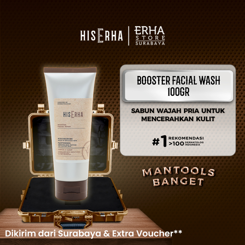 Jual HIS ERHA Booster Facial Wash with Niacinamide & Panthenol 100G ...