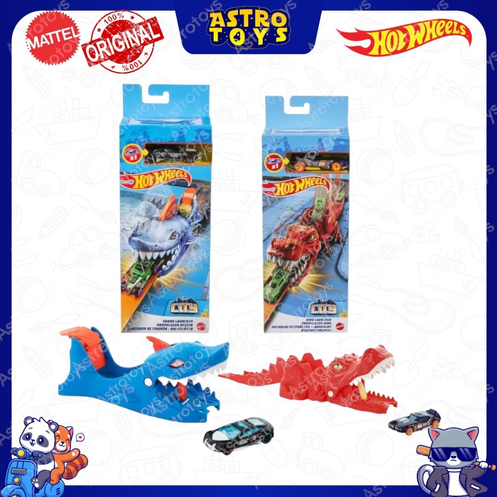 Jual Track Hot Wheels City Nemesis Shark Launcher & Dino Launcher ...