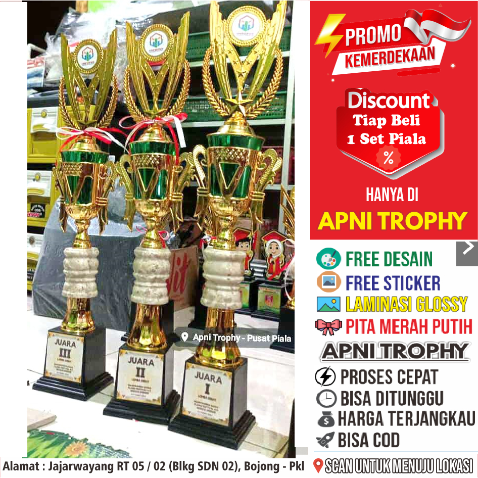 Jual Duplikat Piala Tinggi Set Trophy Juara 1 2 3 Bahan Marmer Free ...