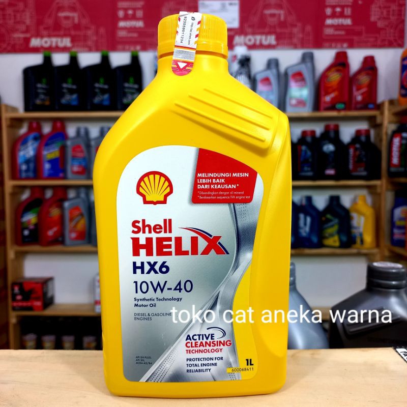 Jual SHELL HELIX HX6 SAE 10W 40 OLI MESIN 1 LITER MOBIL MOTOR | Shopee ...
