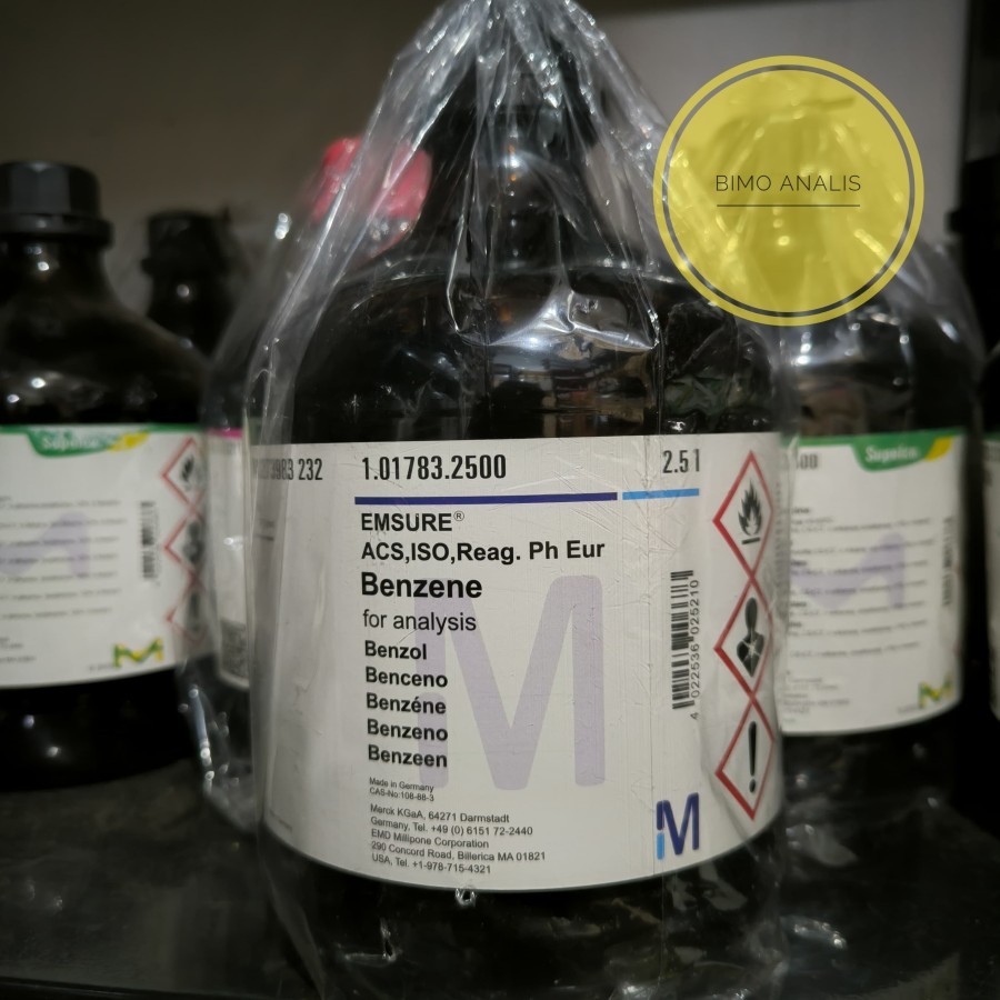 Jual BENZENE 250mL MERCK 101783 / BENZENA PRO ANALIS / C6H6 Repack ...