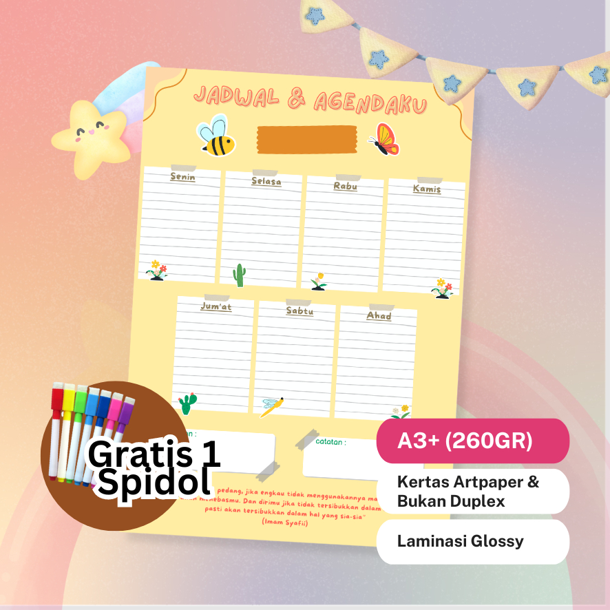 Jual POSTER LAMINASI Jadwal & Agenda Anak / Poster Jadwal Harian | Poster Edukasi Anak | Shopee ...