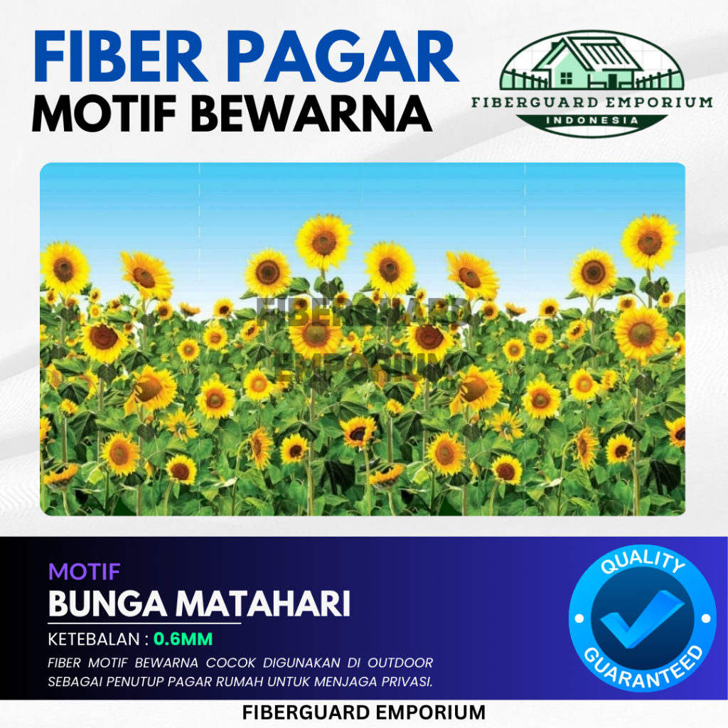 Jual Econoplas Fiber Penutup Pagar Motif BUNGA MATAHARI High Quality ...