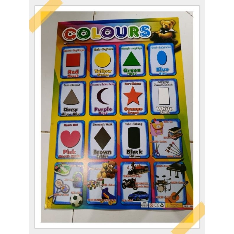 Jual Poster Mengenal Warna | Shopee Indonesia