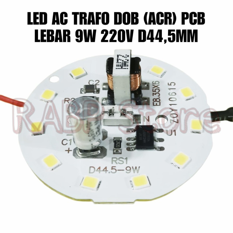 Jual PCB LED AC TRAFO 9W 220V DOB (ACR) UKURAN PCB LEBAR 44,5MM ...