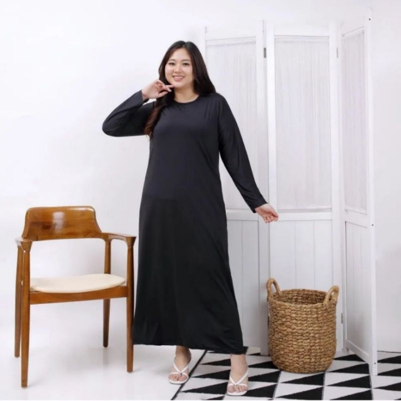 Jual Inner Gamis Jumbo Lengan Panjang Jersey Premium | Shopee Indonesia