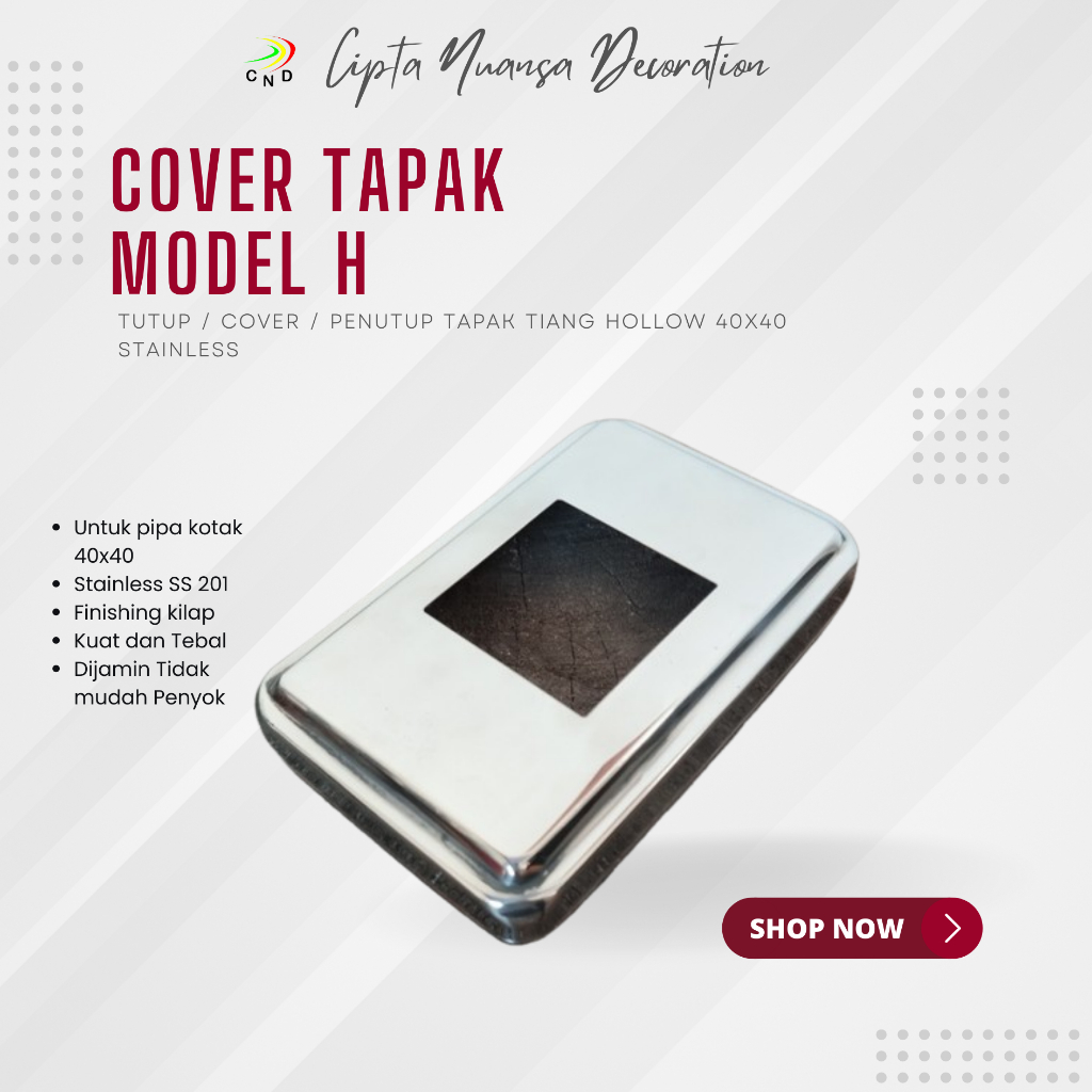 Jual TUTUP/ COVER PLENDESS / TAPAK Tiang Raing Tangga Stainless ...