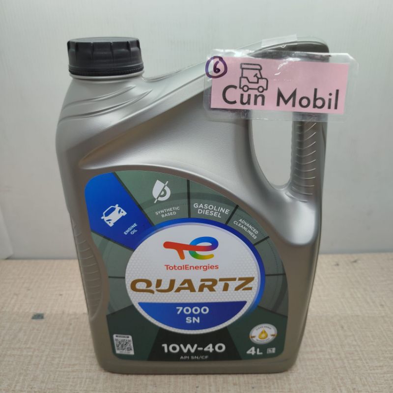 Jual Oli mesin Total Quartz 10W-40 7000 API SN CF 4 liter | Shopee ...