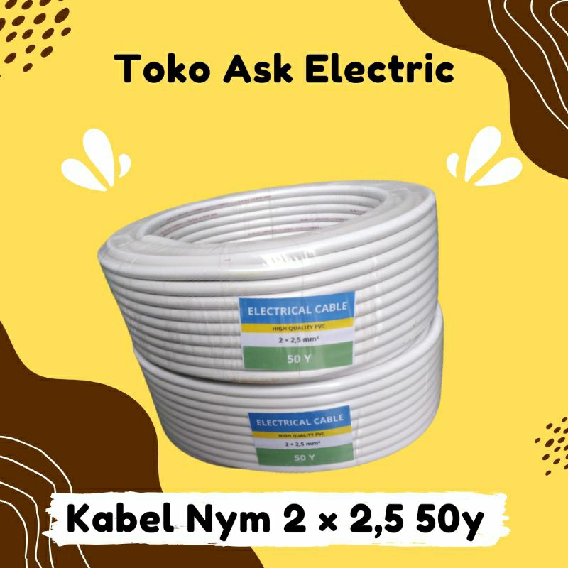 Jual 1 ROLL FULL Kabel NYM 2 × 2,5 50 Yard Electrical Cable/Kabel ...