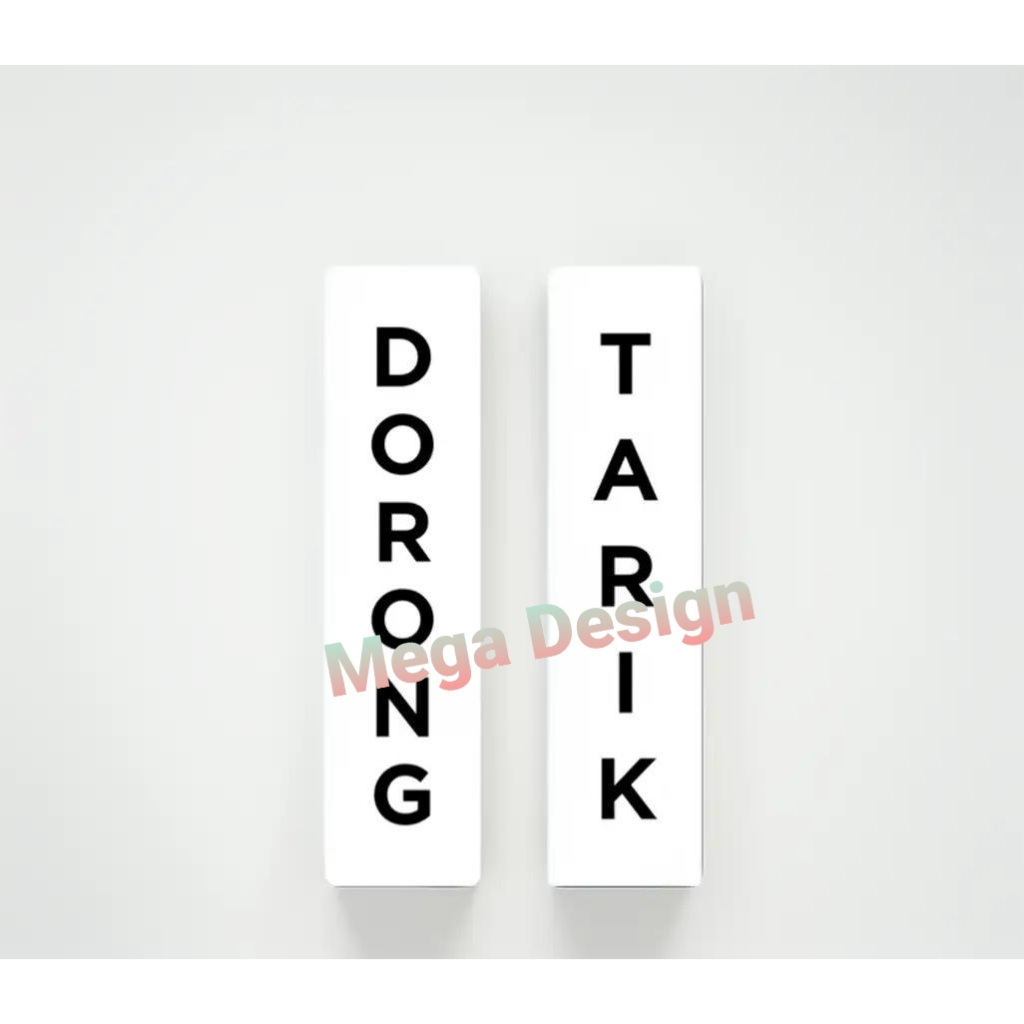 Jual Dorong Tarik Akrilik Label Acrylic Stiker Pintu Push Pull Tag ...