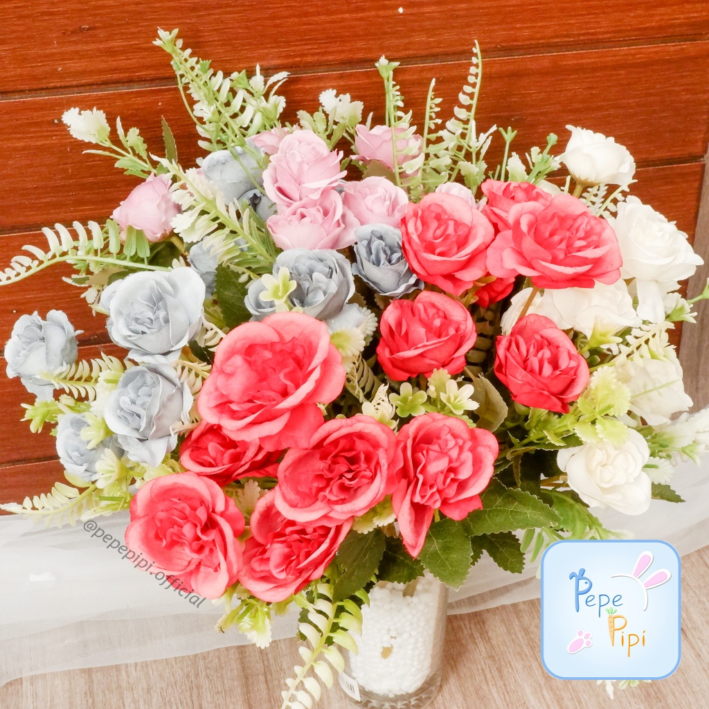 Jual Bunga Mawar Palsu / Bunga Rose Kuncup Mini / Bunga Artificial ...