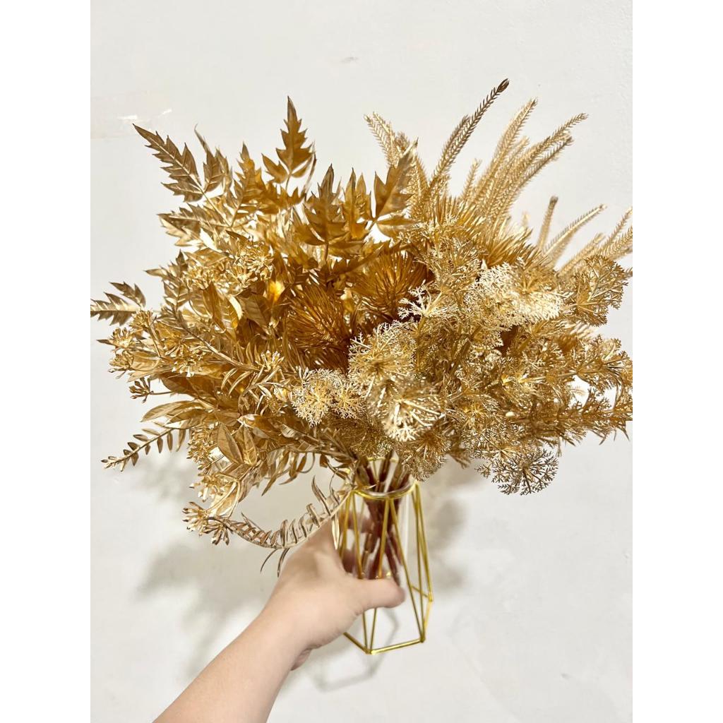 Jual Bunga Thistle Flower Glf Gold Hias Artificial Emas Dekorasi Daun ...