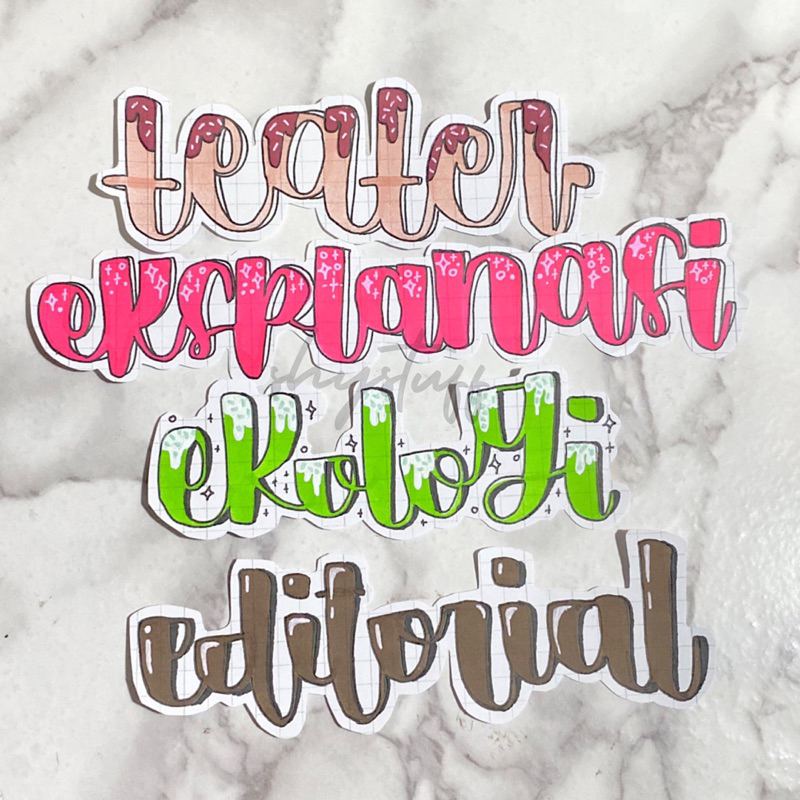Jual jasa tulis judul lettering | aesthetic ala studygram praktis ...