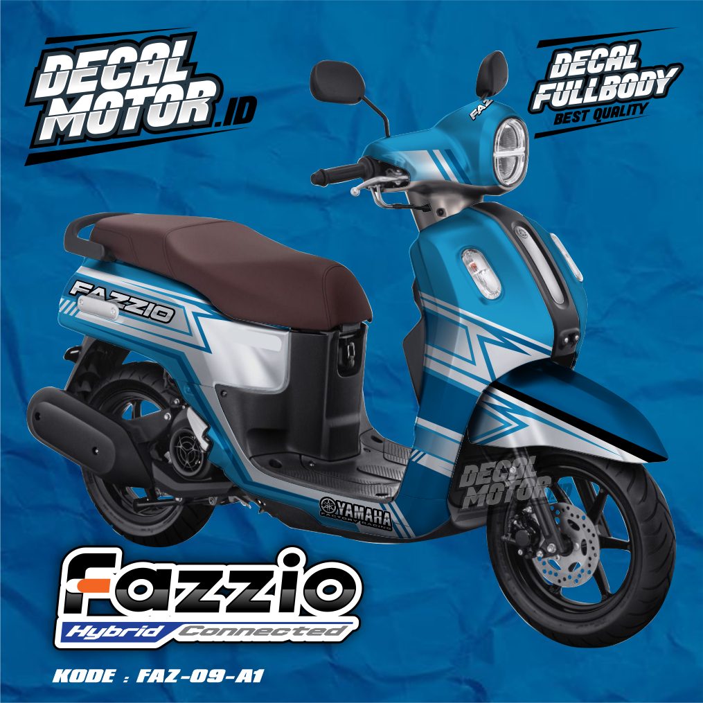 Jual Decal Fazzio - Stiker YAMAHA Decal Fazzio SIMPLE Warna Biru Muda ...