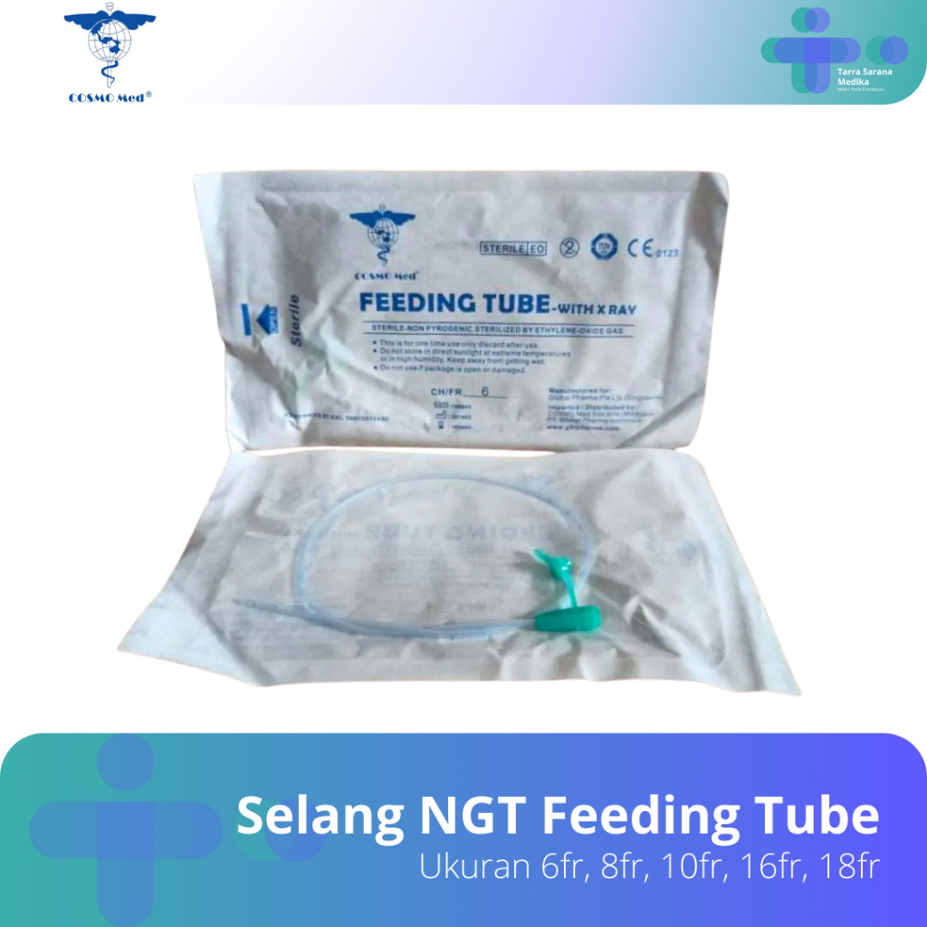 Jual CosmoMed Selang NGT Feeding Tube Sonde No. 6fr, 8fr, 10fr, 16fr ...