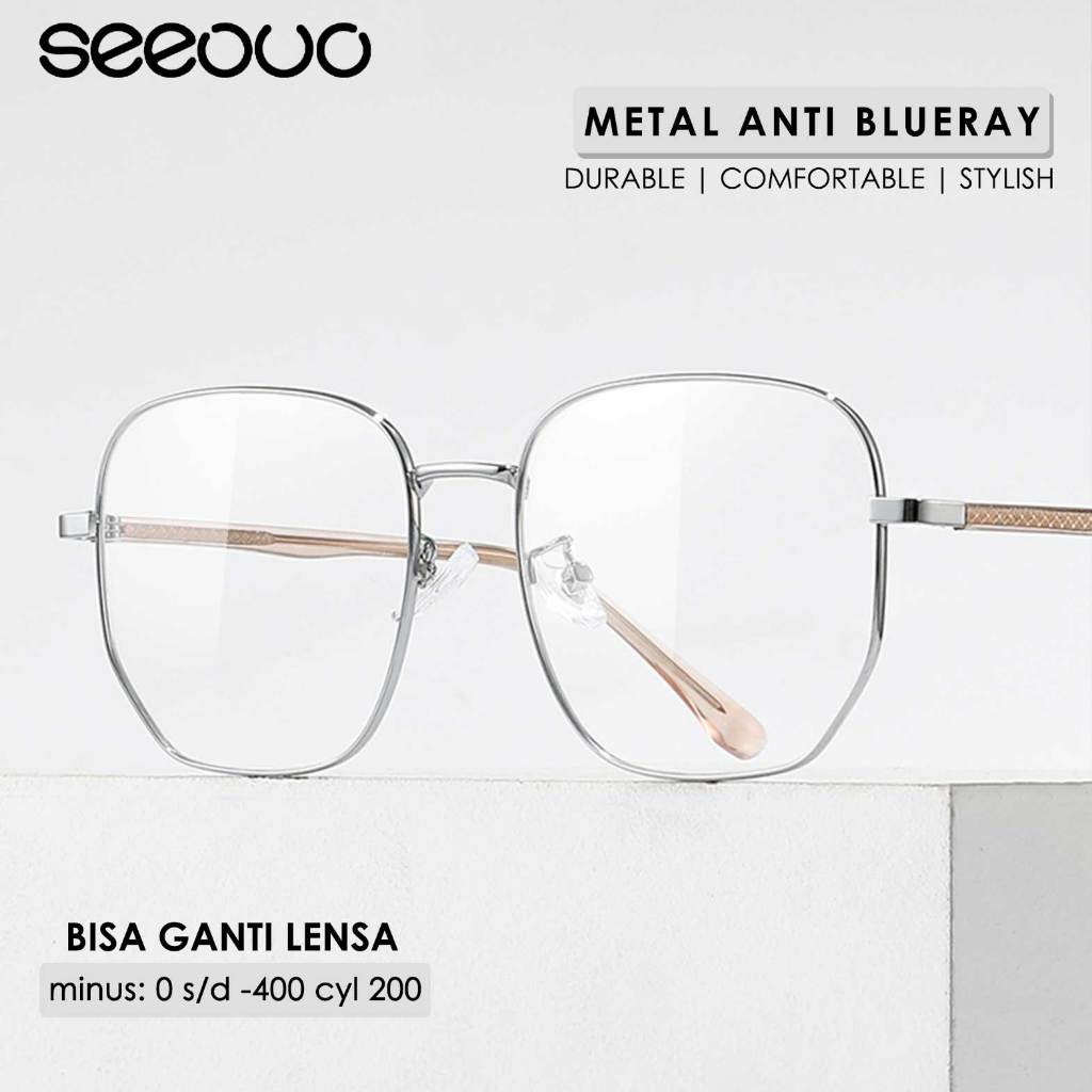 Jual Seeouo Kacamata Antiradiasi Blueray Bahan Titanium Light Frame Stylish Ringan Fashion Pria ...