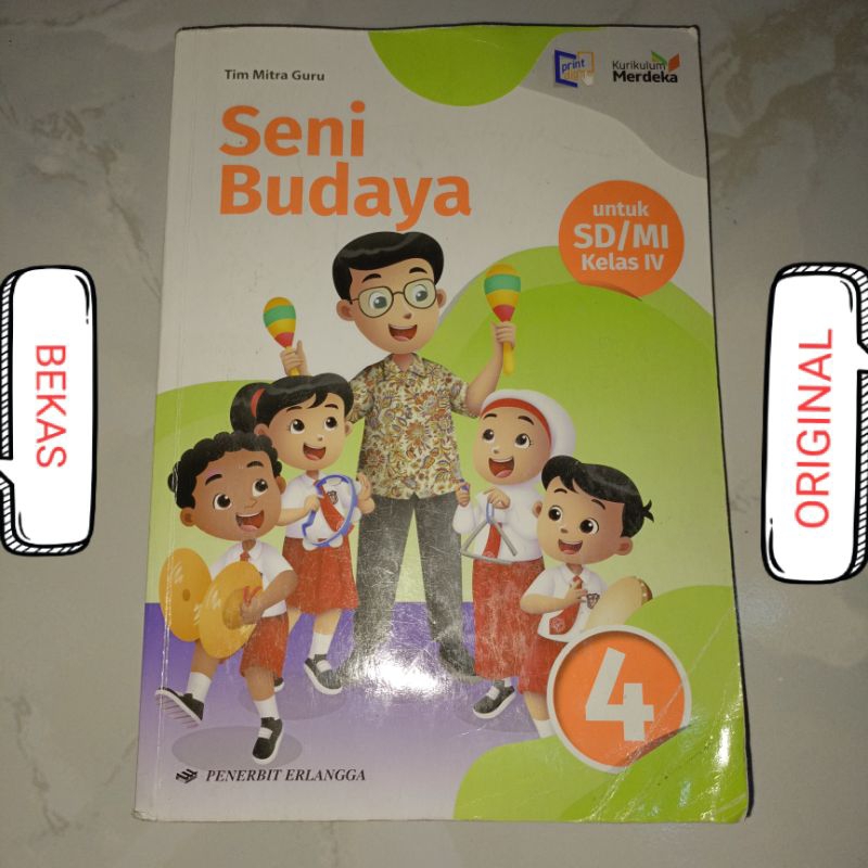 Jual Buku Seni Budaya Kelas 4 IV SD MI Penerbit Erlangga Kurikulum Merdeka - Tim Mitra Guru ...
