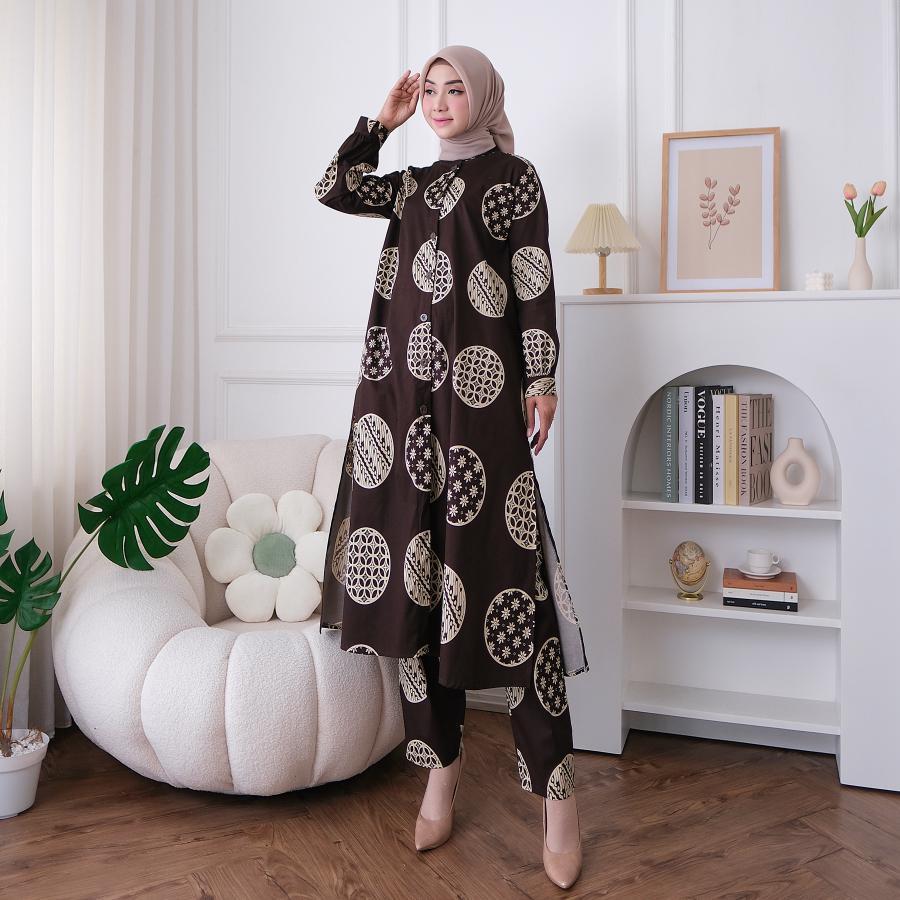 Jual ABA AGENBAJU ONE SET ALENA - TUNIK PANJANG + CELANA PANJANG (READY ...