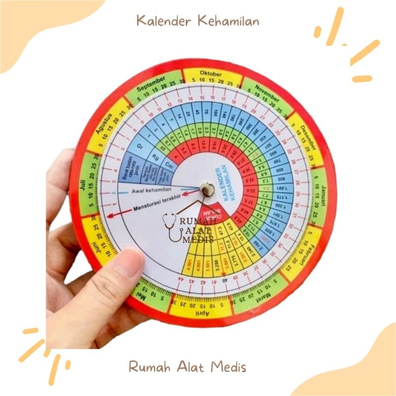 Jual Kalender Kehamilan Putar / Linset / Kalender Hamil / Wheel ...