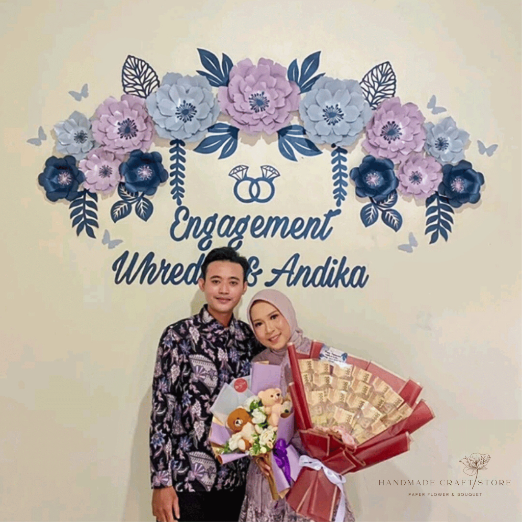 Jual Paper Flower Paket Lengkap dengan Tulisan/Paper Flower Backdrop ...
