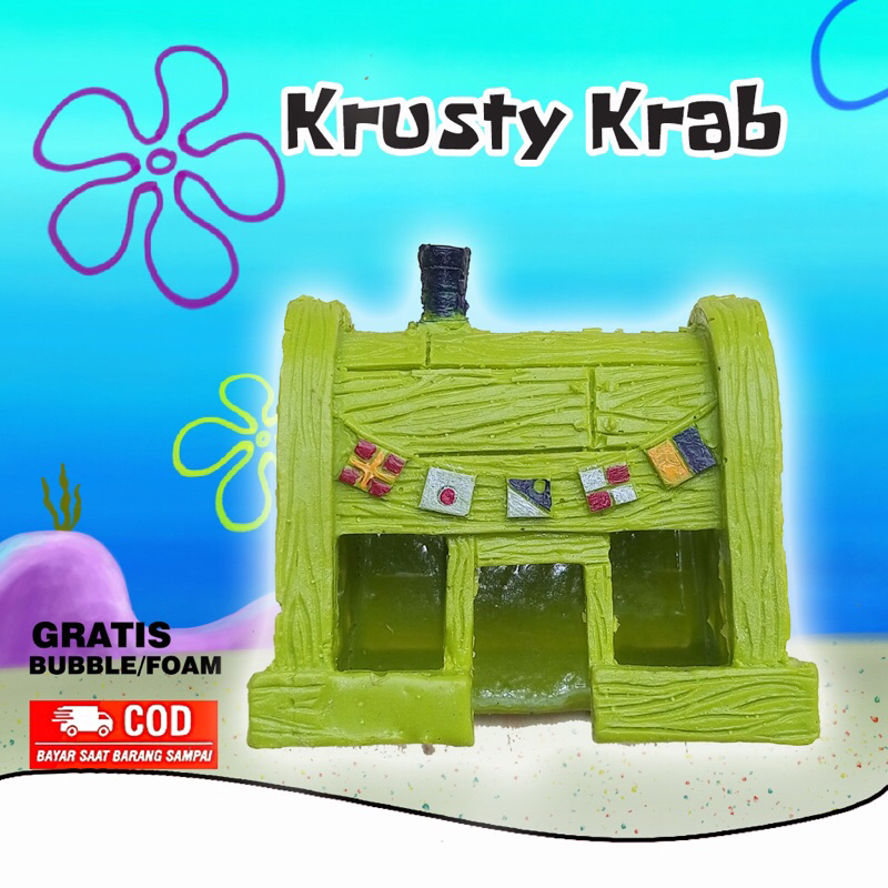 Jual krusty krab Hiasan aquarium dekorasi meja kerja miniatur unik ...