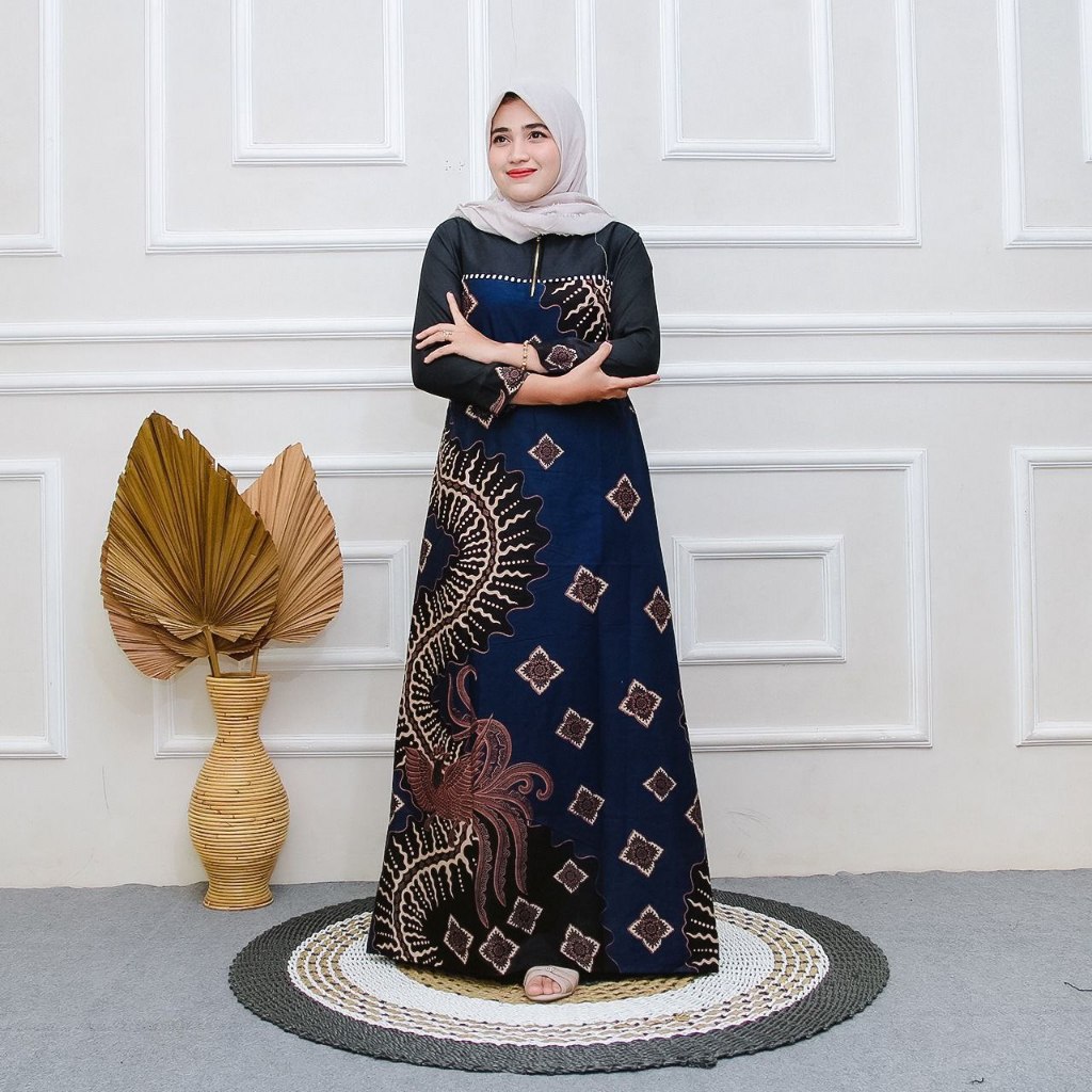 Jual Fashions Gamis Batik Terbaru 2025 Gamis Resleting Jeans Murah ...