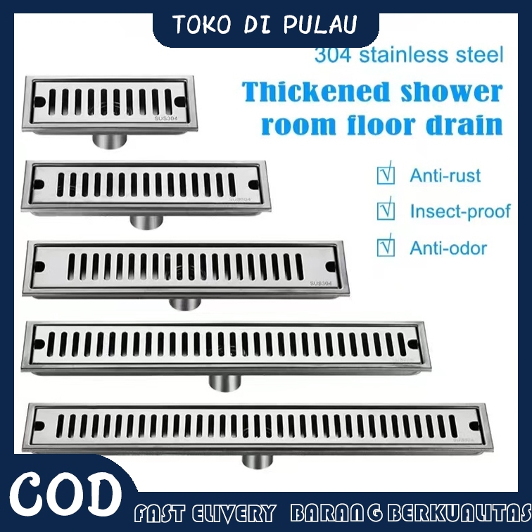 Jual Smart Floor Drain Saringan Panjang 60/40/30cm Tile Insert Stainless 304/Saluran Pembuangan ...
