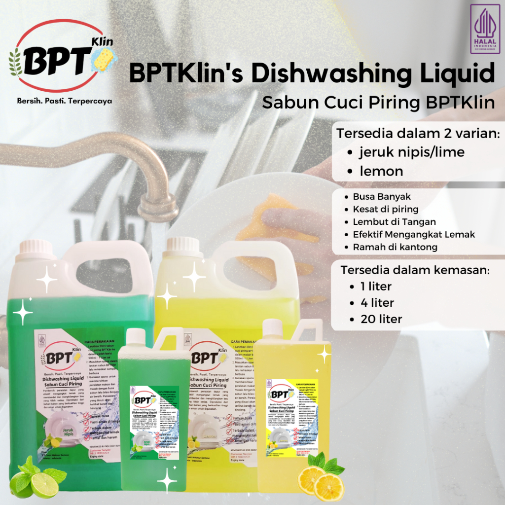 Jual BPTKlin Sabun Cuci Piring murah/Sabun Cair/Sabun piring ...