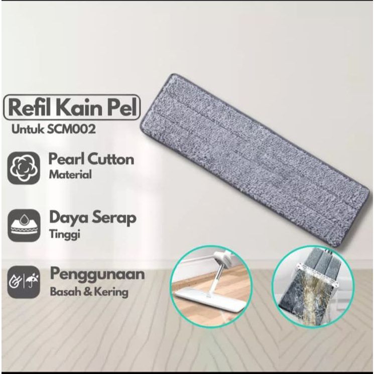 Jual Refill Kain Pel Microfiber Kain Pel Ultra Mop 32 x 12 Cm Kain Pel ...