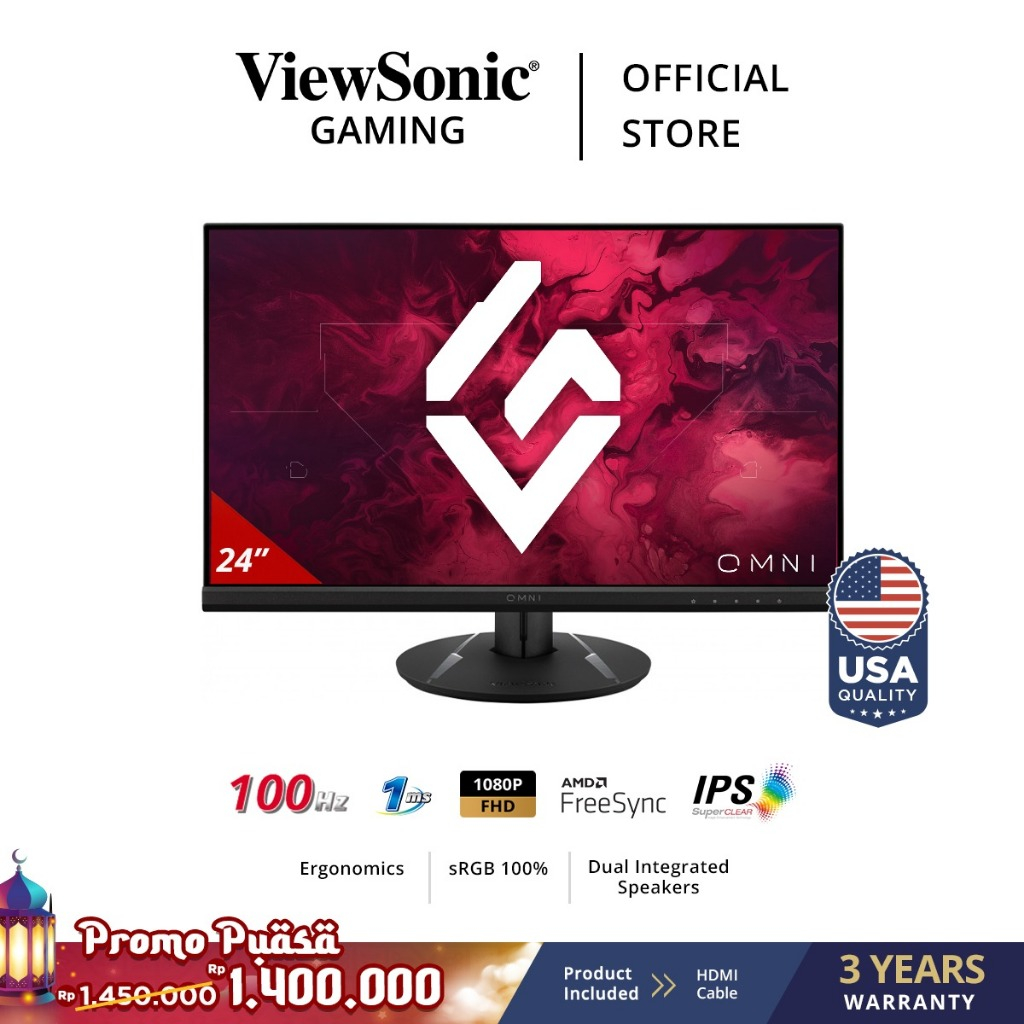 Jual Monitor LED 22" ViewSonic VA2215-H 100Hz 1ms FreeSync VGA HDMI ...