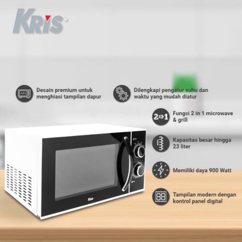 Jual Microwave 23Ltr Putih - Kris Original 100% | Shopee Indonesia