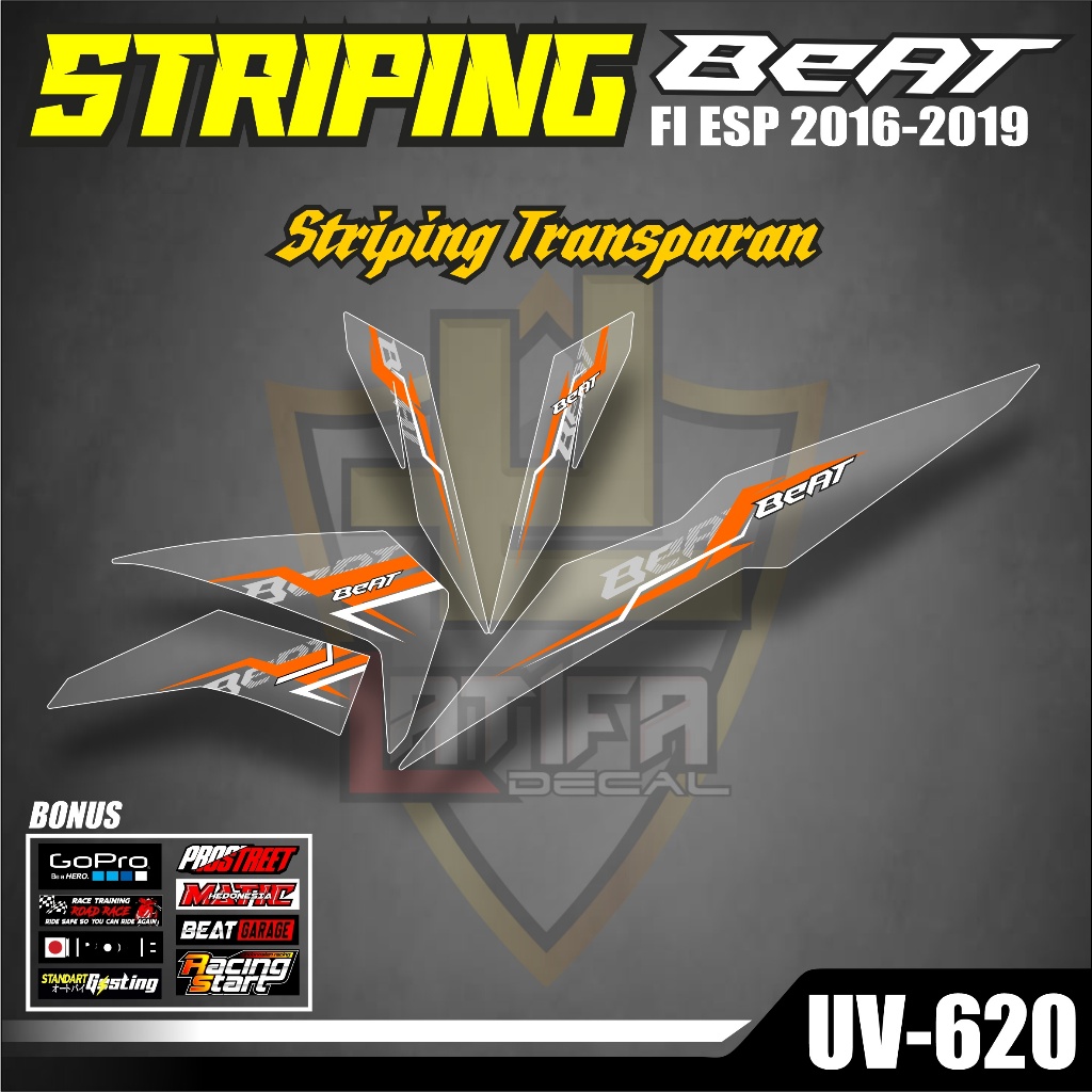 Jual Striping Transparan List Bodi Motor Beat Beat Fi New Esp 2016 2017 ...
