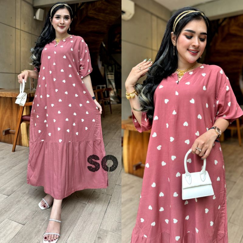 Jual LILA DRESS - DASTER RAYON BUSUI REMPEL LOVE | Shopee Indonesia