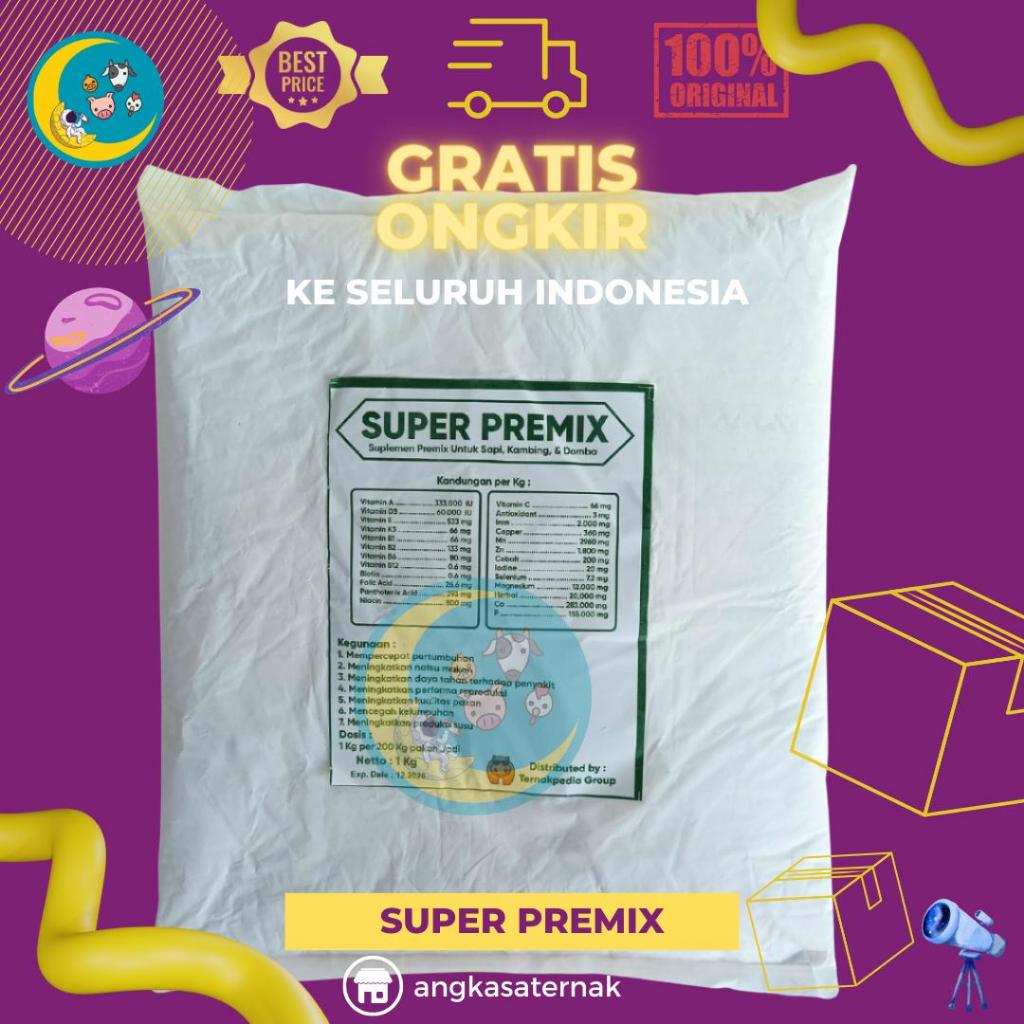 Jual SUPER PREMIX 1 KG - Premix Mineral Vitamin dan herbal untuk Sapi Kambing Domba | Shopee ...
