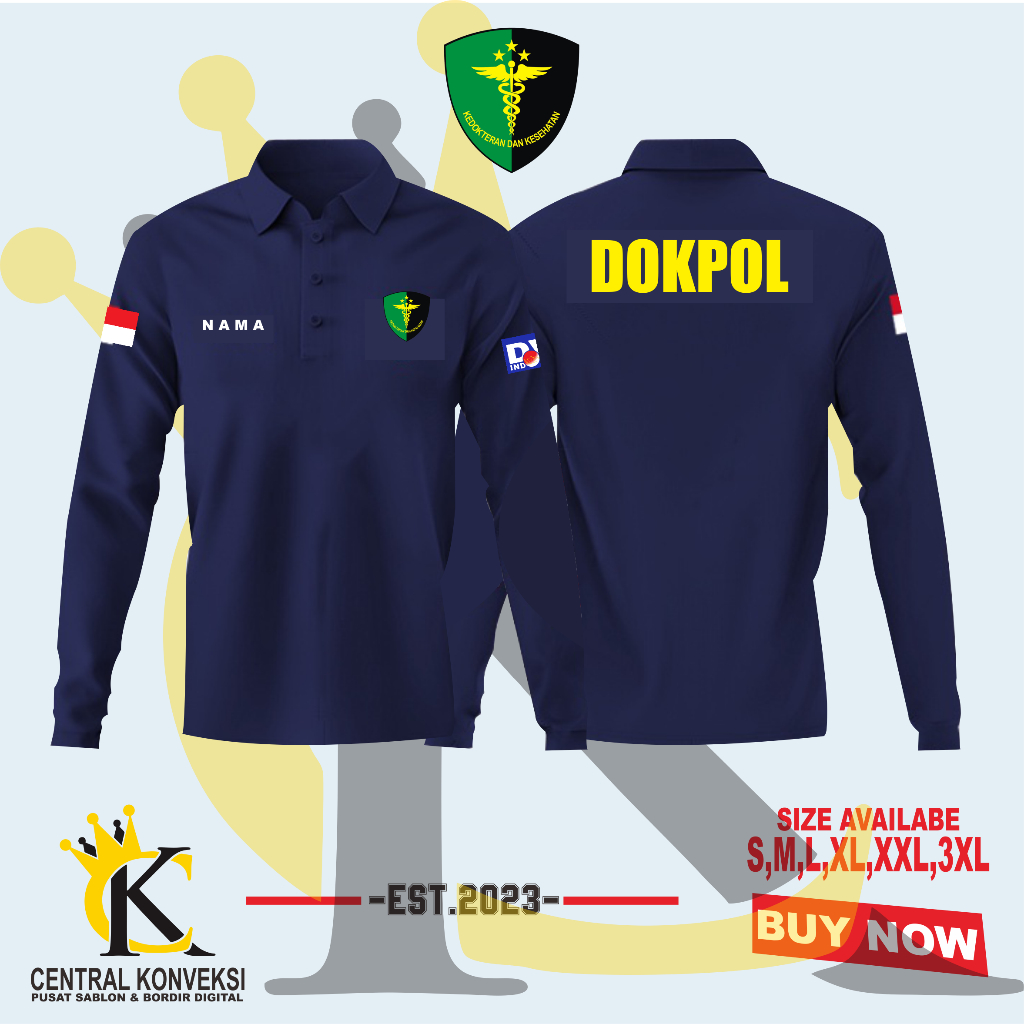 Jual Poloshirt DOKPOL / Kaos Kerah Polo Shirt DOKPOL Lengan Panjang ...