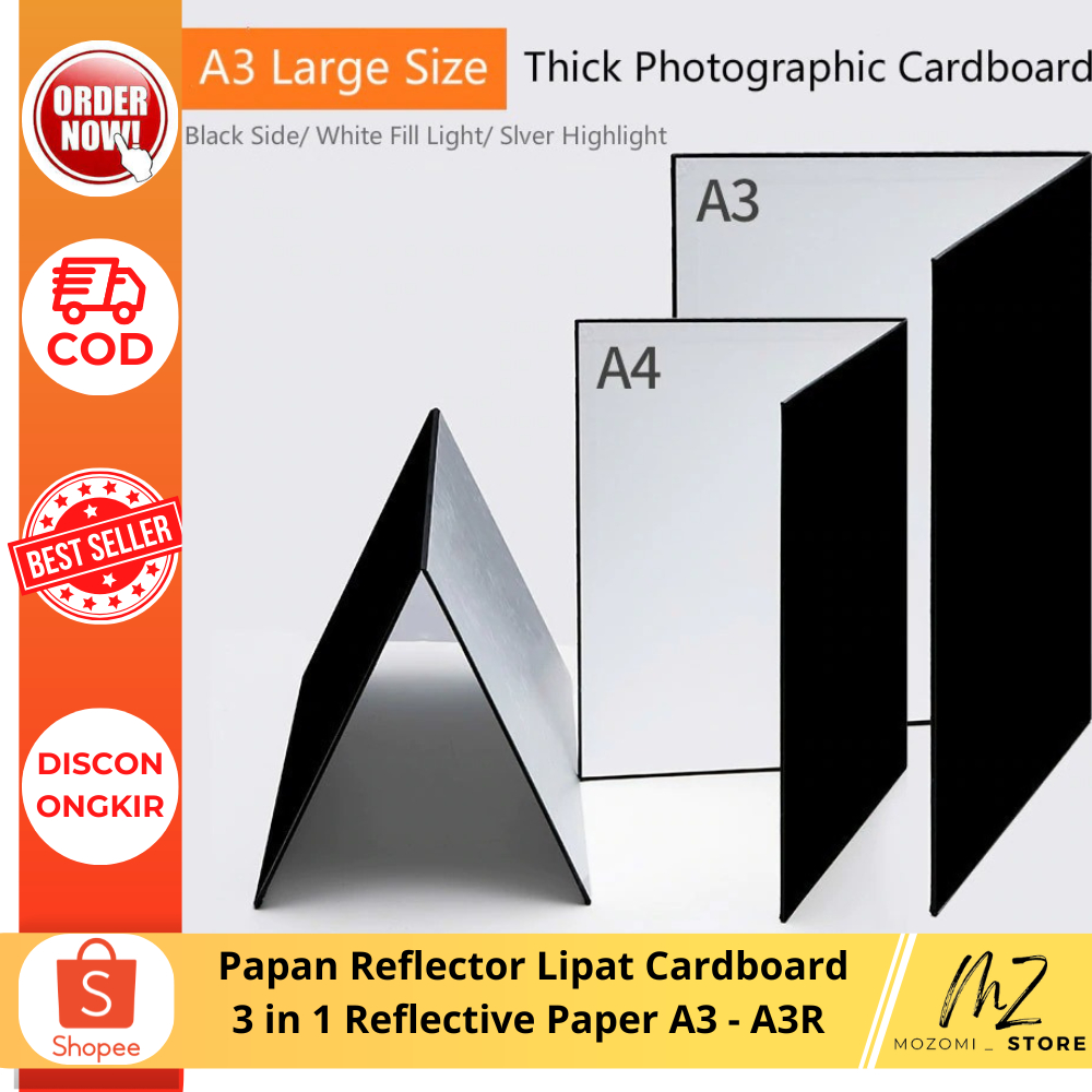 Jual Papan Reflector Lipat Cardboard 3 in 1 Reflective Paper A3 / Alat ...