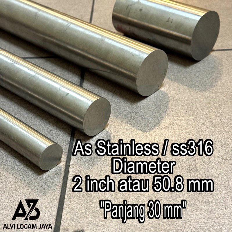 Jual As Stainless / ss316 Diameter 2 inch atau 50 .8 mm x Panjang 30 mm ...