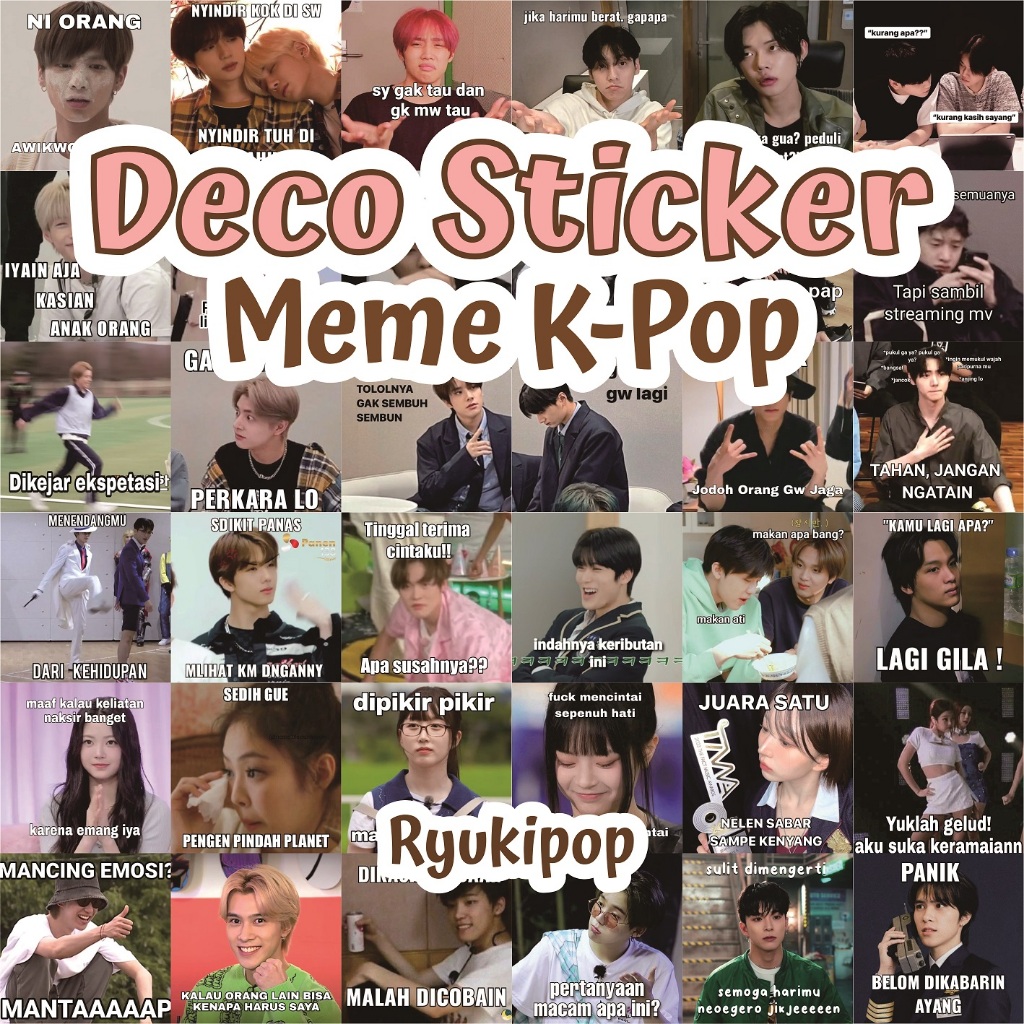 Jual [100 PCS] 3.5x3.5 cm DECO STICKER MEME BOYGRUP GIRLGRUP K-POP ...
