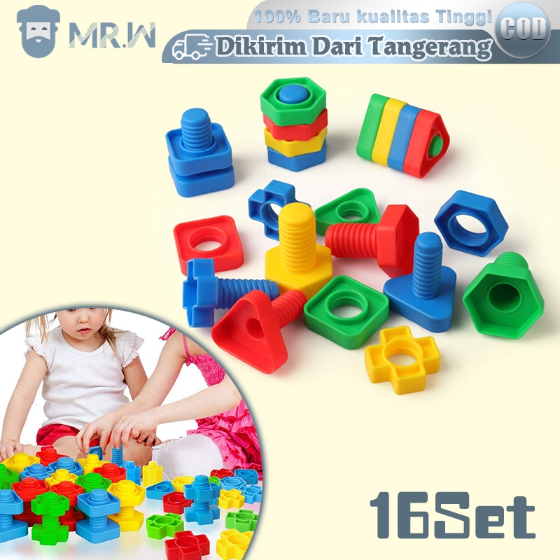 Jual Game Montessori Game 16Set Mainan Mur Baut Anak Edukasi Montessori ...