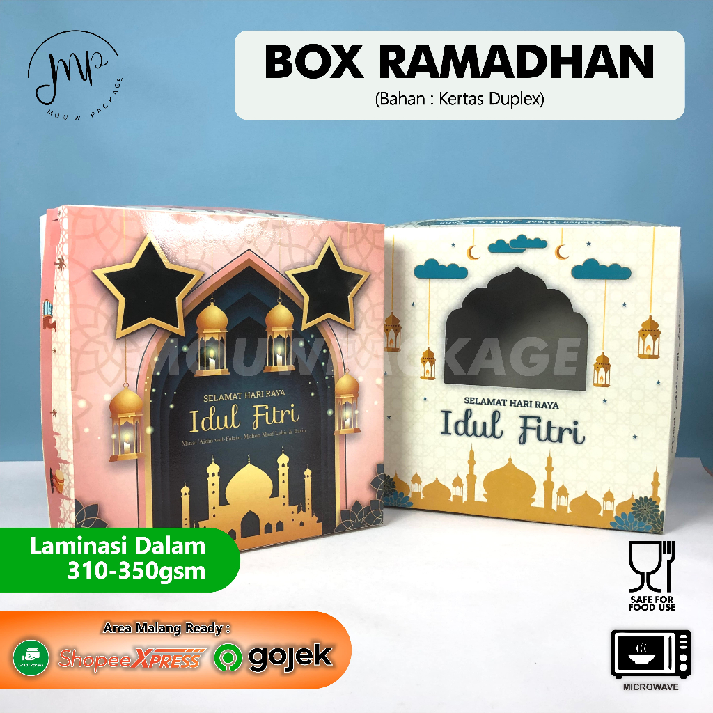 Jual BOX IDUL FITRI 22X22 / BOX LEBARAN 4 TOPLES PERSEGI 300GR / BOX ...