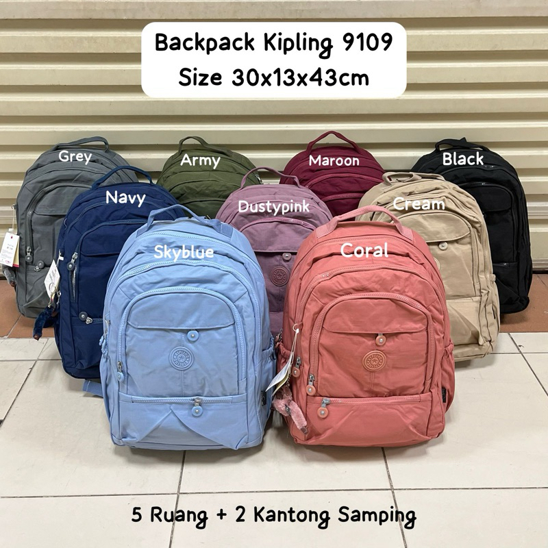 Jual Tas Ransel Kipling Ukuran Besar / Tas Sekolah Banyak Ruang ...